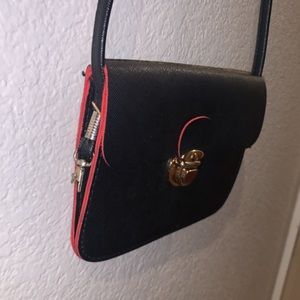 Bags | Small Cute Black And Red Crossbody Bag | Poshmark